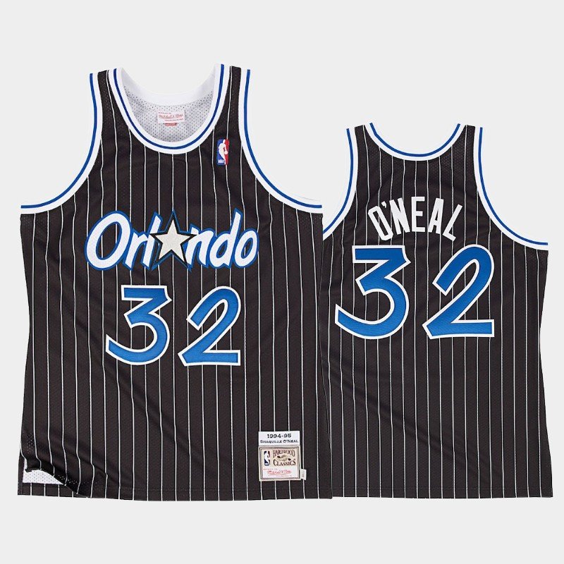 Orlando Magic #32 Shaquille O'Neal Black Hardwood Classics ...