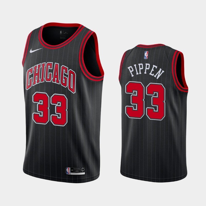 Купить оригинальную Chicago Bulls #33 Scottie Pippen Black Statement ...